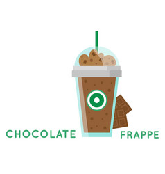 Realistic frappe coffee cream and chocolate Vector Image