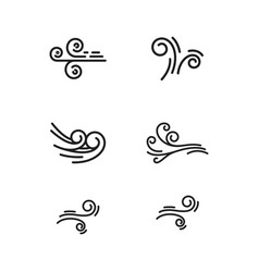 Wind motion icons set Royalty Free Vector Image