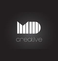 Md m d letter logo design creative icon modern Vector Image