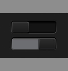 Black interface buttons 3d set of ui icons Vector Image