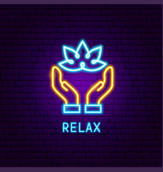 Relax neon text Royalty Free Vector Image - VectorStock