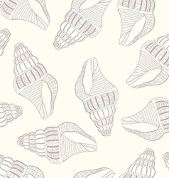 Seashell seamless pattern Royalty Free Vector Image