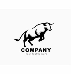Fighting bull jump logo design inspiration Vector Image