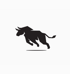 Fighting bull jump logo design inspiration Vector Image