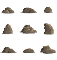 Stone rock set cartoon Royalty Free Vector Image