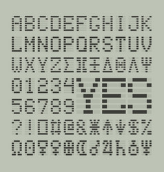 Digital led font alphabet letters and numbers Vector Image