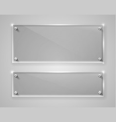 Realistic horizontal transparent glass frame Vector Image