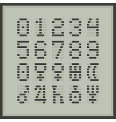Digital led font alphabet letters and numbers Vector Image