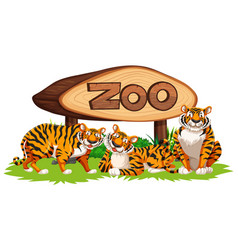 Wild animals and zoo sign Royalty Free Vector Image