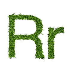 Capital letter f from grass on white Royalty Free Vector