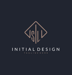 Sl logo initials triangle shape style creative Vector Image