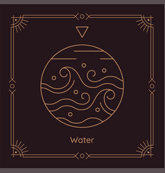 Four elements of nature golden sacred magic signs Vector Image