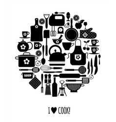 Cookware kitchen set Royalty Free Vector Image