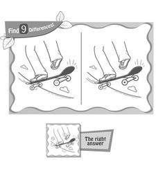 Find 9 differences game whale Royalty Free Vector Image