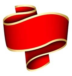 Decorative red ribbon banner isolated Royalty Free Vector
