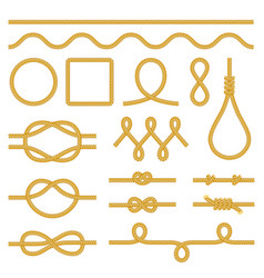 Tying the knot rope hearts set Royalty Free Vector Image