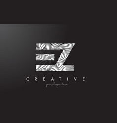 Ez letter logo design purple texture creative Vector Image