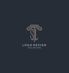 Sl logo initials triangle shape style creative Vector Image