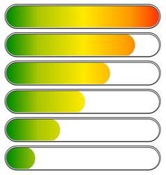 Fluid progress loading bar 100 90 80 70 60 50 40 Vector Image