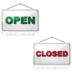 Closed cerrado sign in white and red Royalty Free Vector