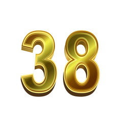 3d golden number 12 isolated on white background Vector Image