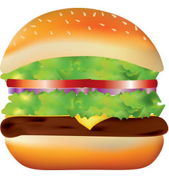 Big juicy burger Royalty Free Vector Image - VectorStock