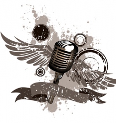 Microphone on a label Royalty Free Vector Image