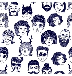 Doodle crowd face icons vector by huhulin - Image #1167747 - VectorStock
