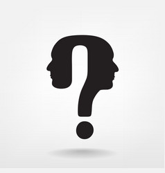 Question mark icon business with female face Vector Image