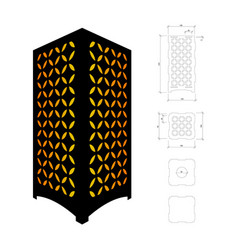 Cut out template for lamp Royalty Free Vector Image