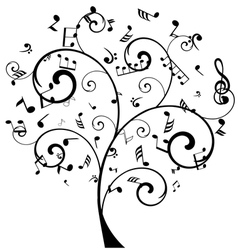 Music tree with notes Royalty Free Vector Image