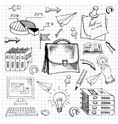 Set of doodle business management Royalty Free Vector Image