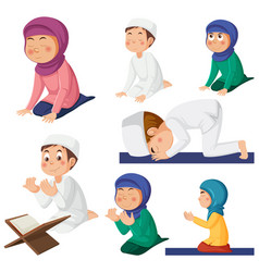 Muslim cartoon characters Royalty Free Vector Image