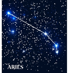Aries zodiac sign stars on the cosmic sky Vector Image