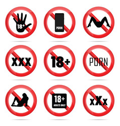 Adults only sign symbol icon Royalty Free Vector Image