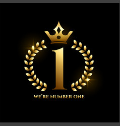 Creative no 1 star label golden design Royalty Free Vector