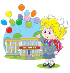 Enrollment - first day school -cartoon Royalty Free Vector