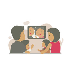 Family members with parents and kids on white Vector Image