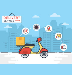 Delivery solution logo design Royalty Free Vector Image