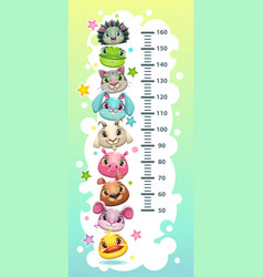 Kids height chart with air balloons Royalty Free Vector