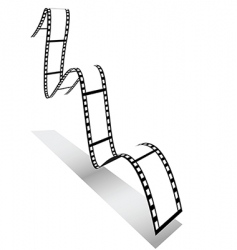 Horizontal film strip with blank frames curls Vector Image