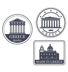 Greece travel tourism landmark symbols and greek Vector Image