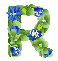 Autumn stylized alphabet with foliage letter i Vector Image