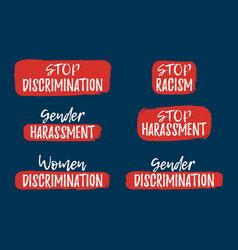 Stop racism label font with brush equal rights Vector Image