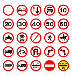 Road signs icons set Royalty Free Vector Image