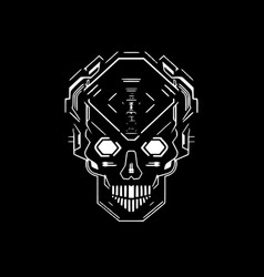 Hooded skull hacker logo concept Royalty Free Vector Image