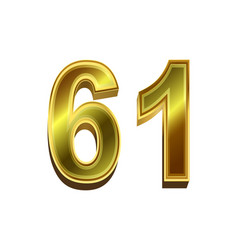 3d golden number 15 isolated on white background Vector Image