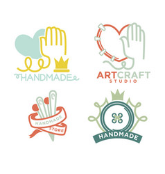 Handmade logos Royalty Free Vector Image - VectorStock