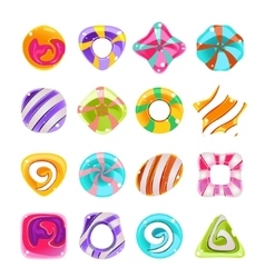 Candy balls set round sweet assets for game Vector Image