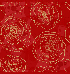 Horizontal seamless background with red roses Vector Image